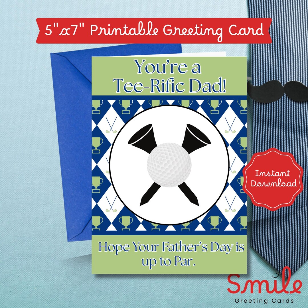 Golf Theme Card for Fathers Day/ Father's Day Card/ Card for Dad From ...