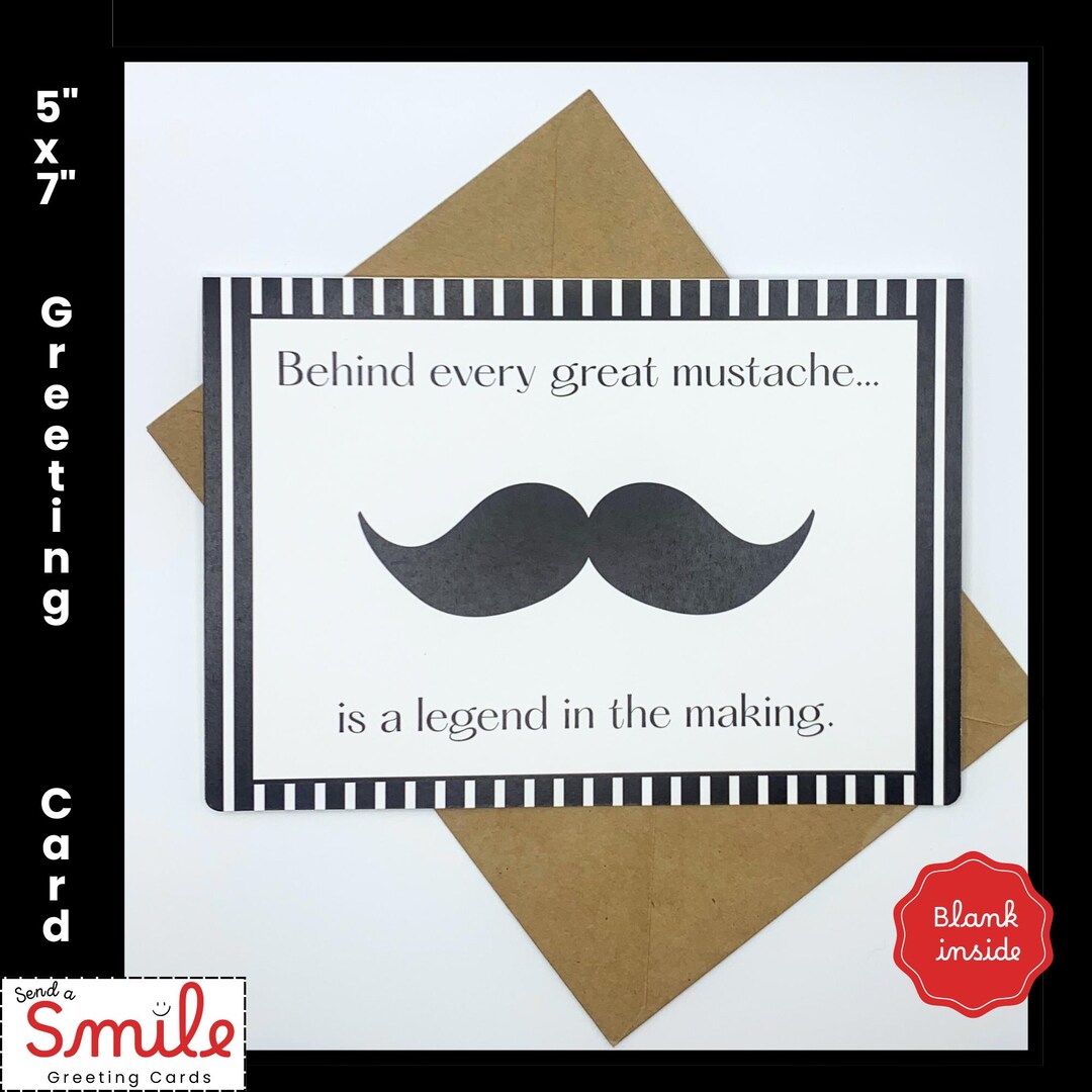 Funny Mustache Greeting Card for Him, Legend in the Making – Birthday ...