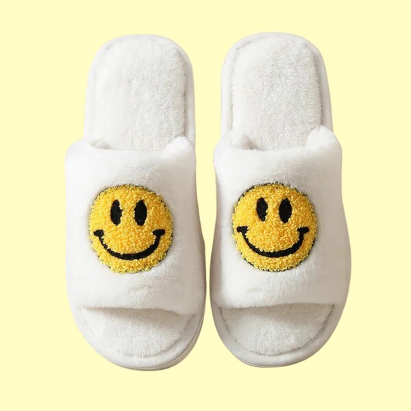 Smiley Face Slippers - Etsy