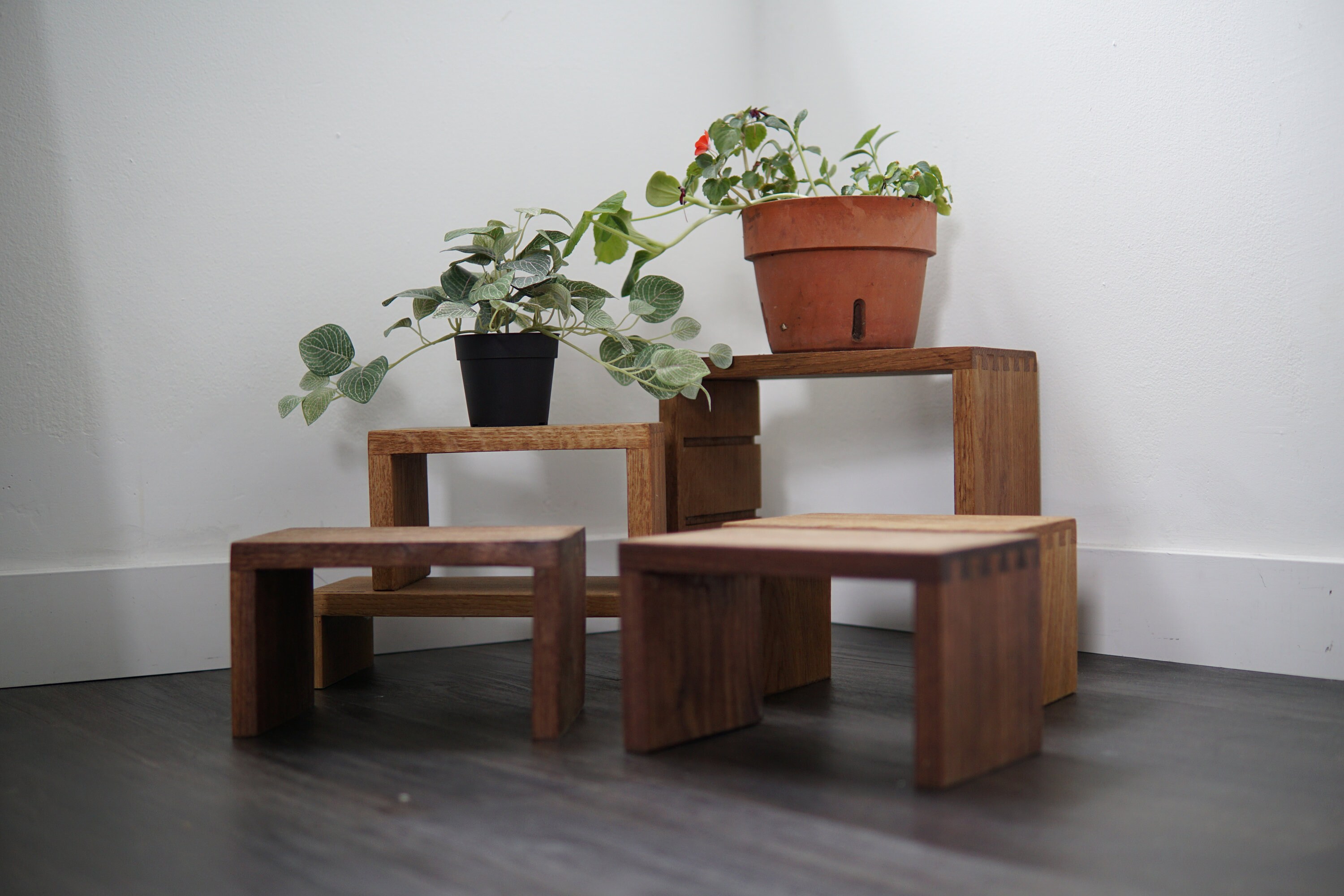 Modern Wood Plant Stand | Step Stool | Dovetail Wood Joints | Dovetail ...