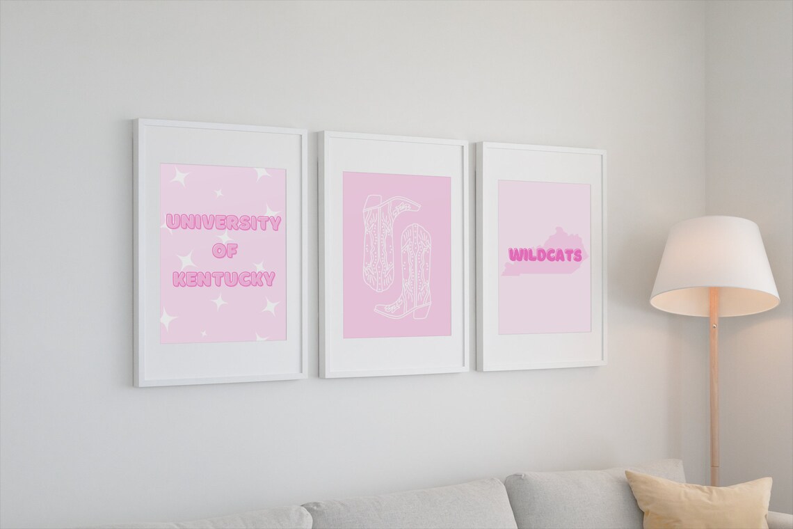 University of Kentucky Pink Dorm Decor Wall Prints Cowgirl Aesthetic ...