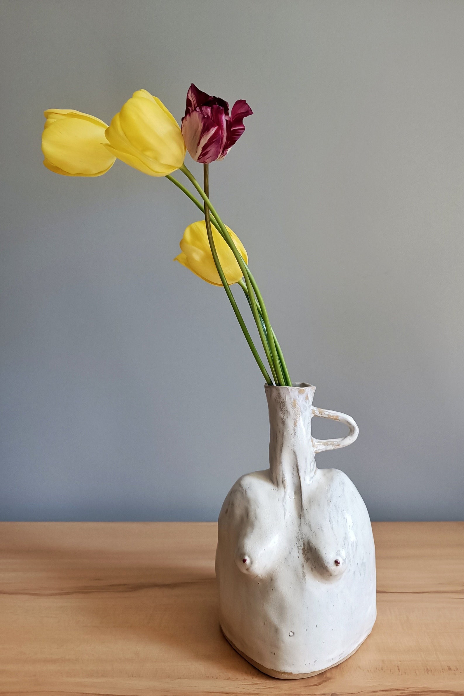 Handmade Ceramics Vase Female Body Flower Statue Vase Sculpture Bases ...