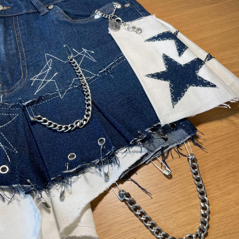 Upcycled Mini Skirt 'STARS' - Etsy