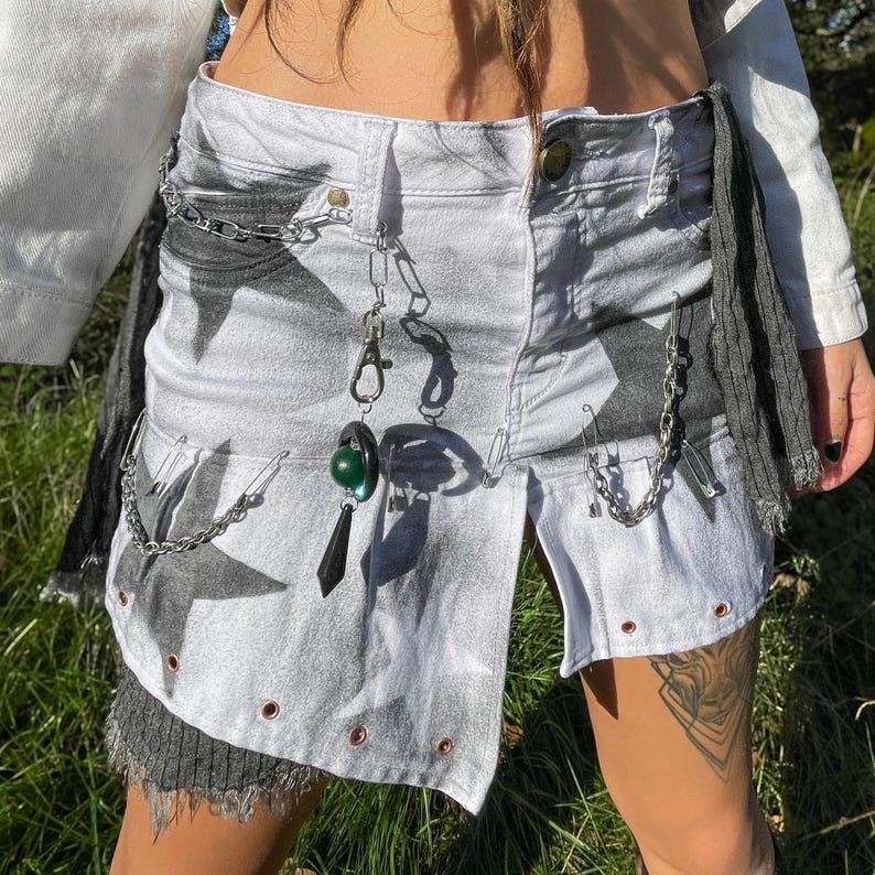 Upcycled Mini Skirt 'STARS' - Etsy