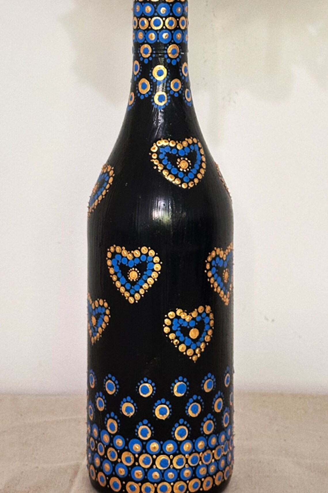 An Elegant Handmade Dot Mandala Art Work Painted Glass Bottle Vase - Etsy