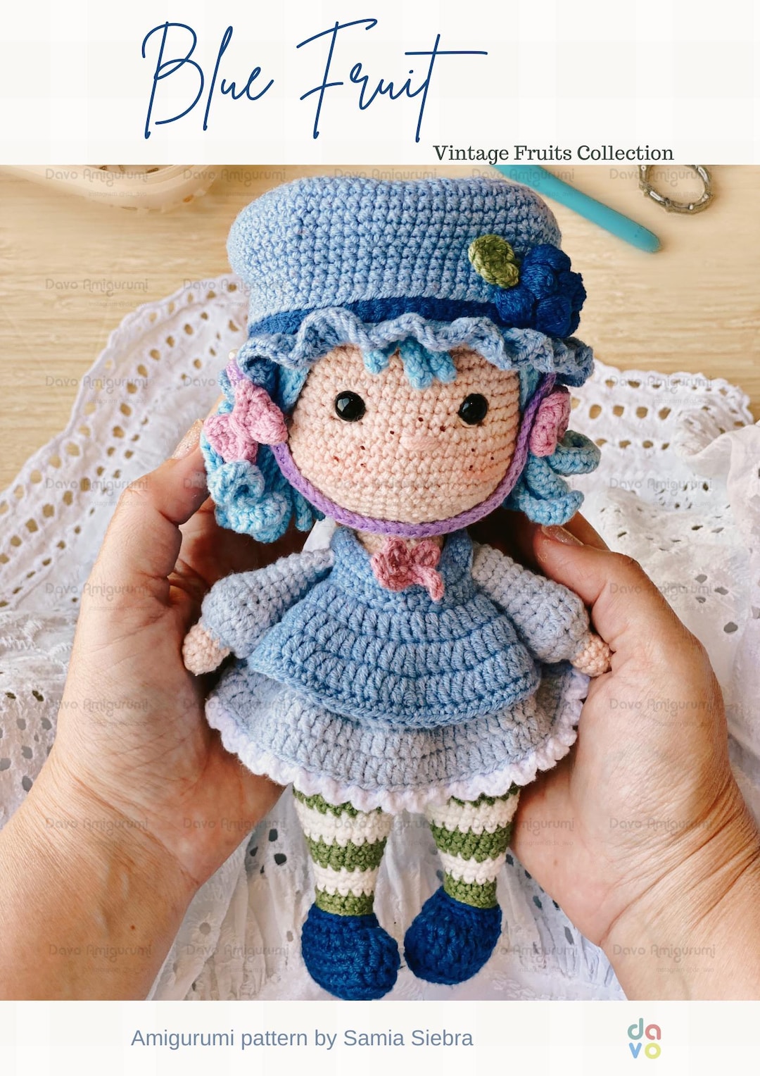 Blueberry Doll - Amigurumi Pattern - Strawberry Shortcake Friends - Etsy