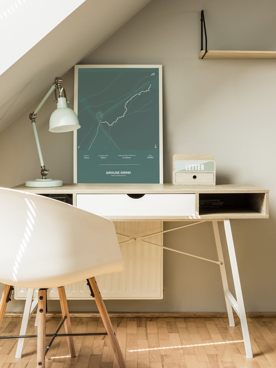 Grouse Grind Trail Minimalist Map Rolled Poster Pine Green - Etsy