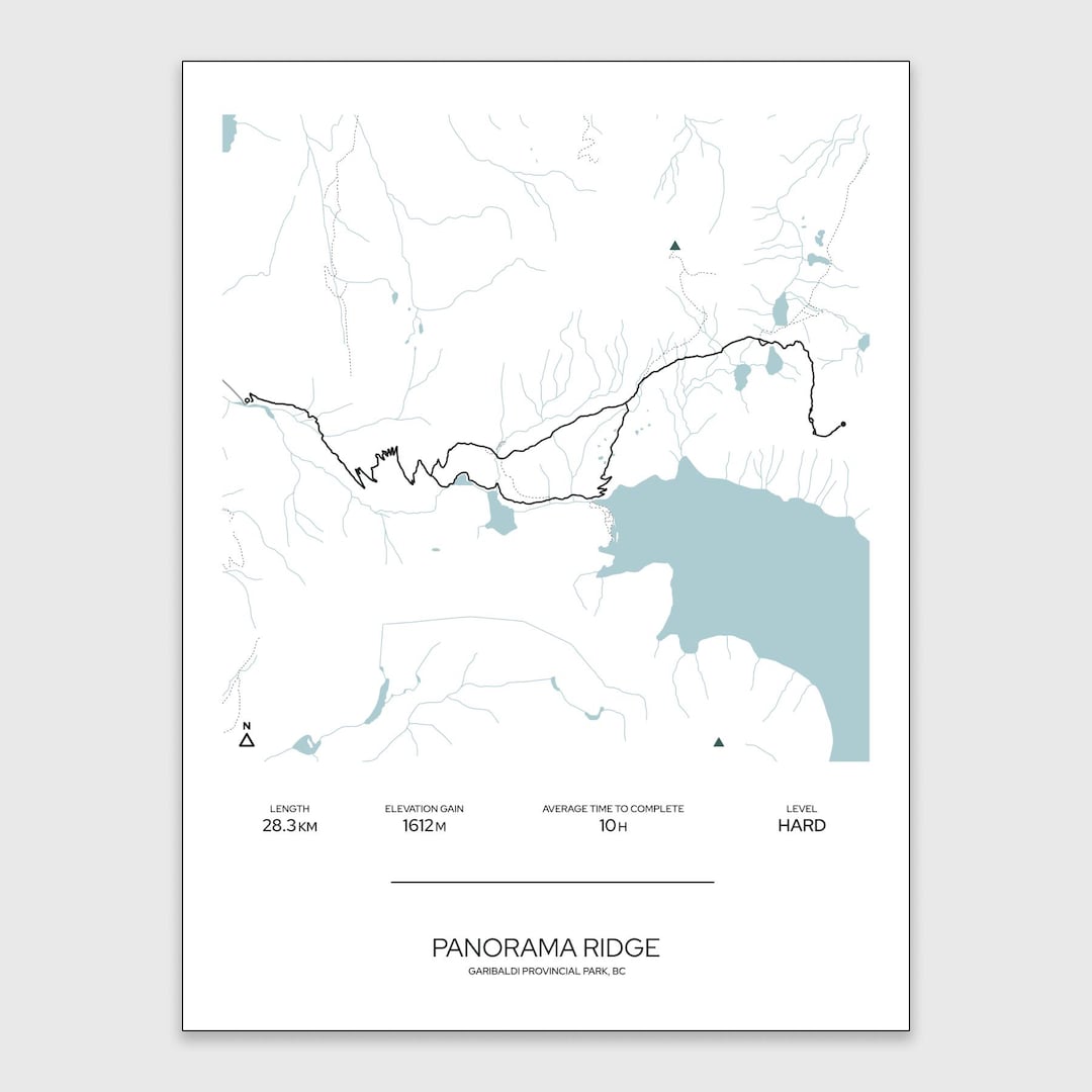 Panorama Ridge Trail - Digital Vector Map - White - Etsy