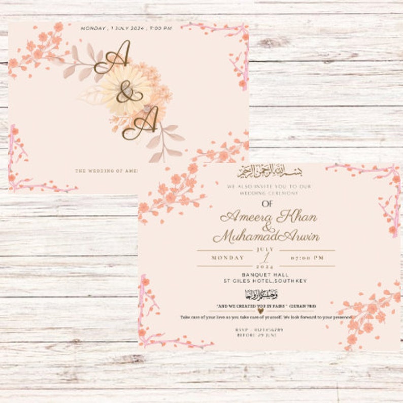 Editable Wedding Invitation Printable Digital Invitation Simple Wedding ...
