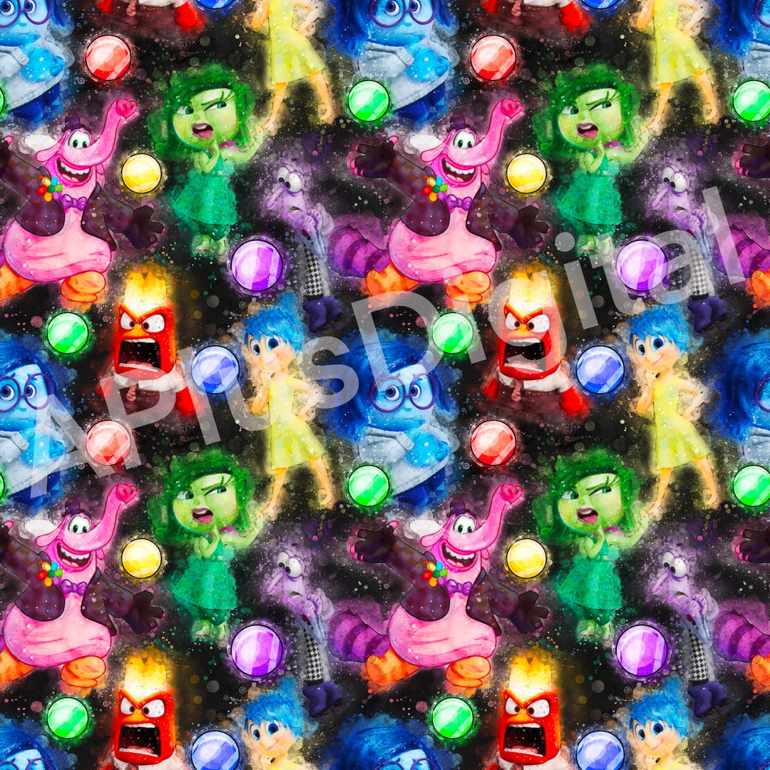 Inside Feelings Cartoon Seamless Pattern Jpg File - Etsy