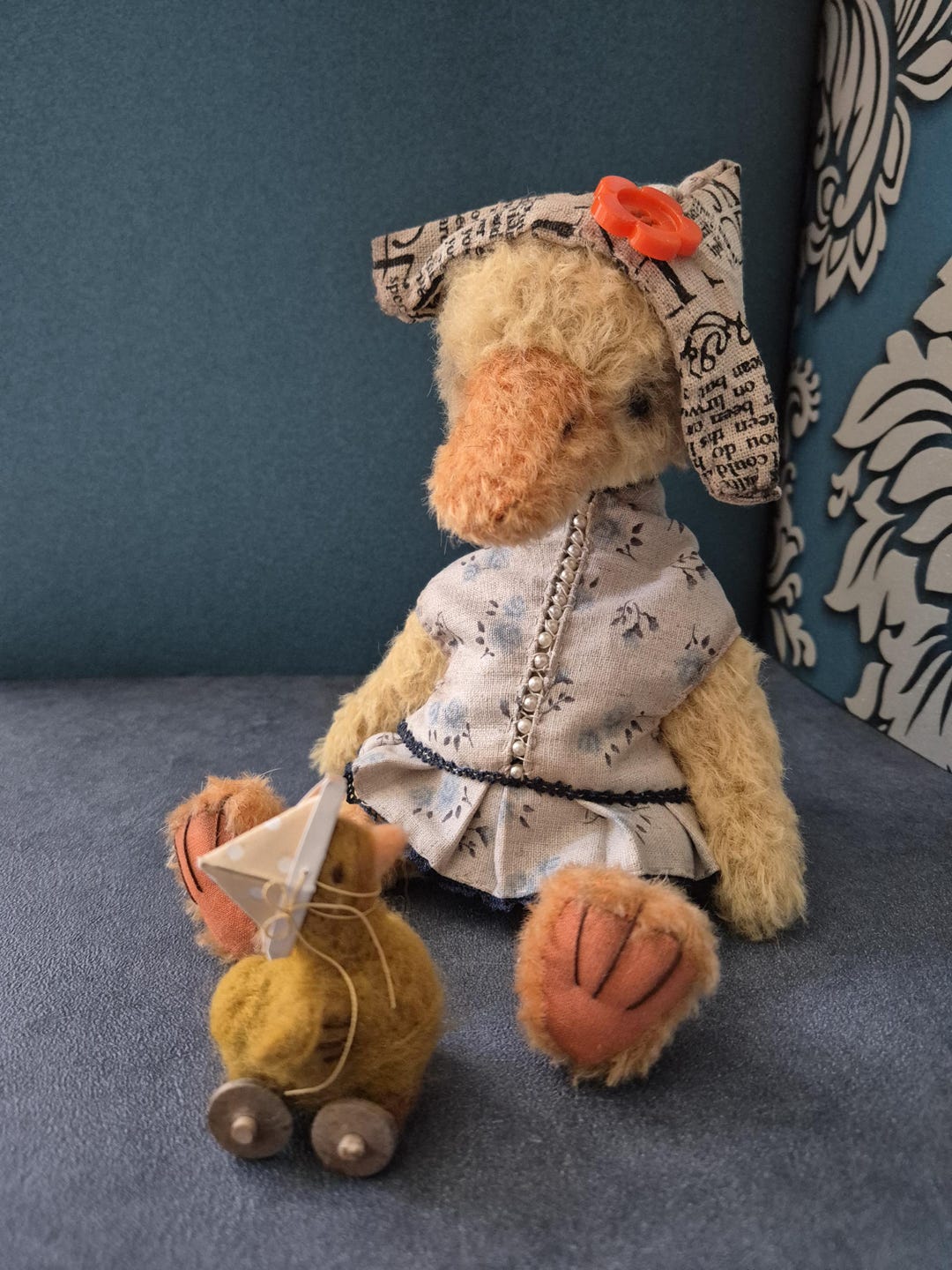 Handmade Artist's Teddy Bear, Mohair and Alpaca Duck. Teddy Duck ...