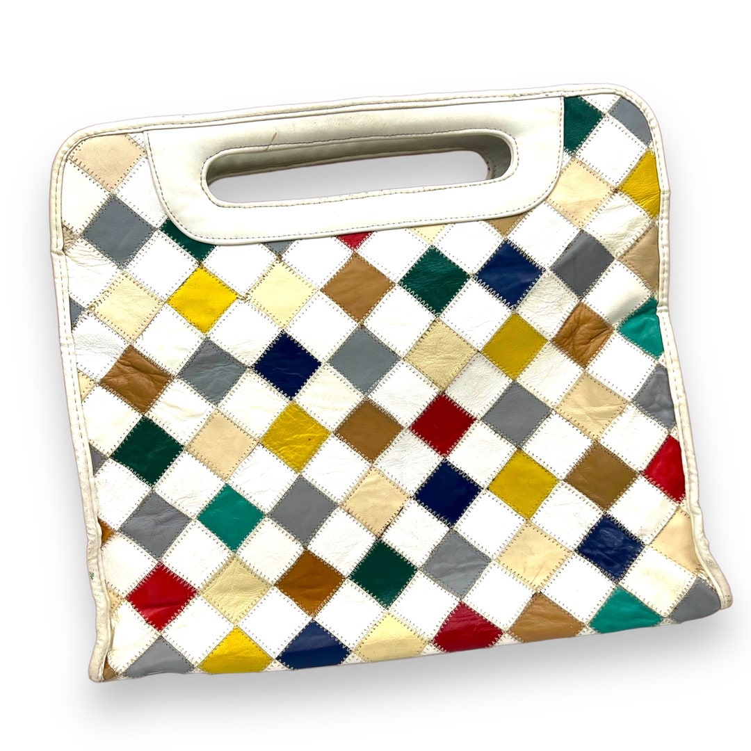 Vintage Colourful Vibrant Check Pattern Handbag - Etsy
