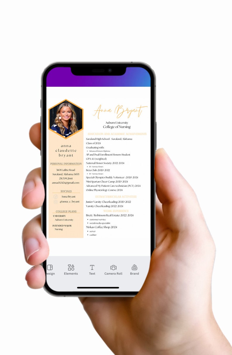 Sorority Recruitment Resume Template - Etsy
