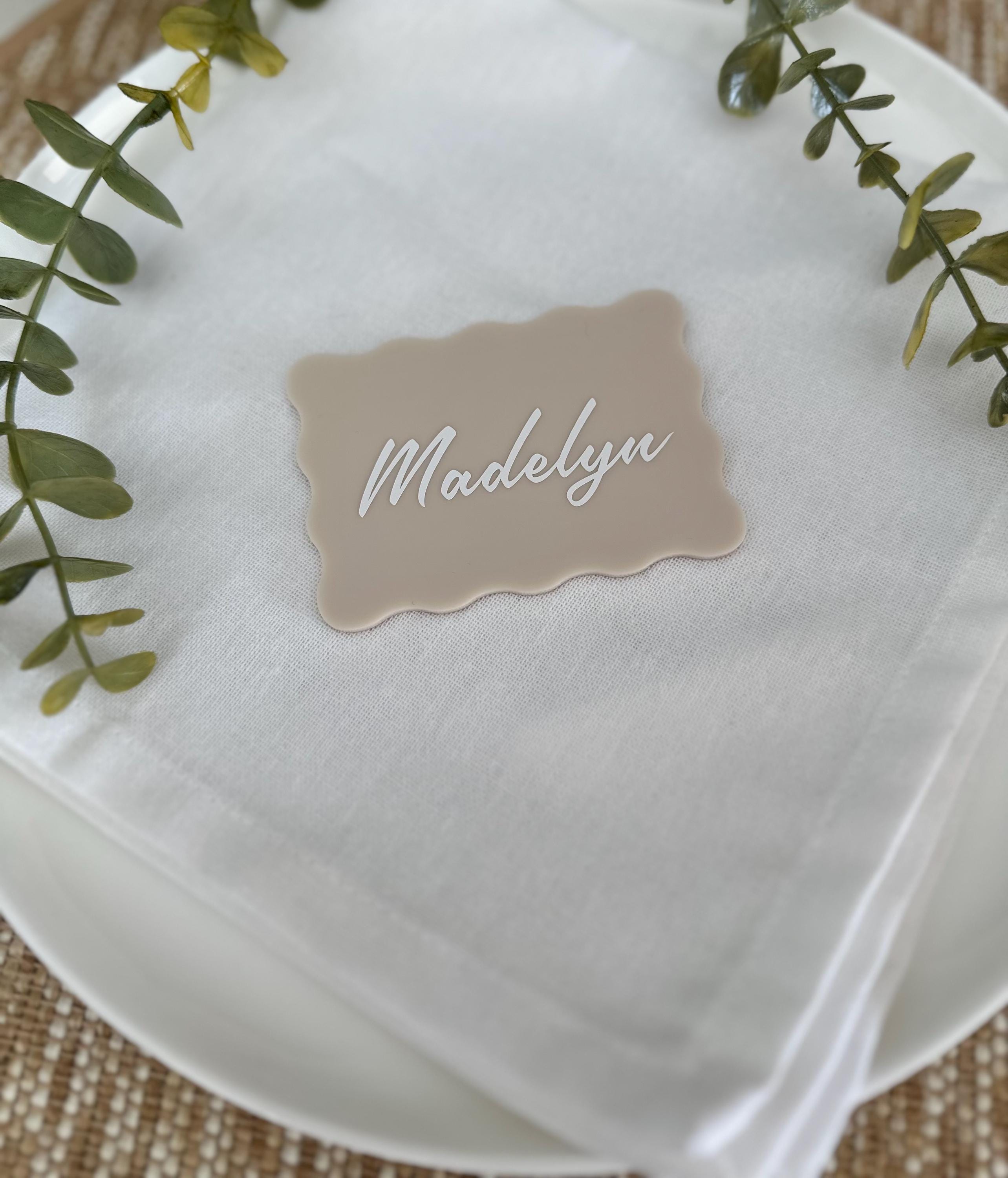 Wavy Acrylic Place Cards, Ripple Acrylic Name Card, Personalised Place ...