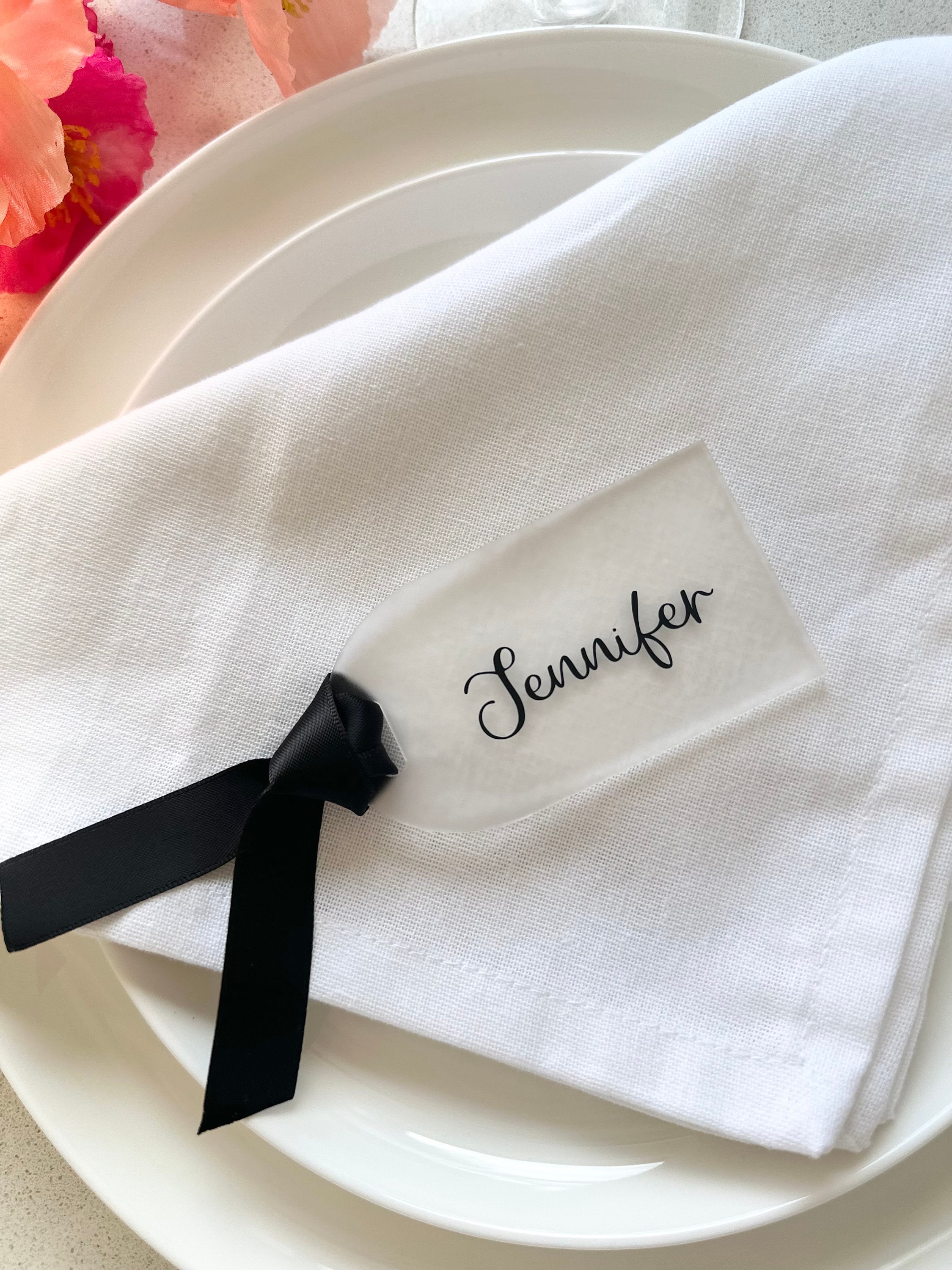 Acrylic Place Cards, Frosted Acrylic, Minimalistic Personalised ...