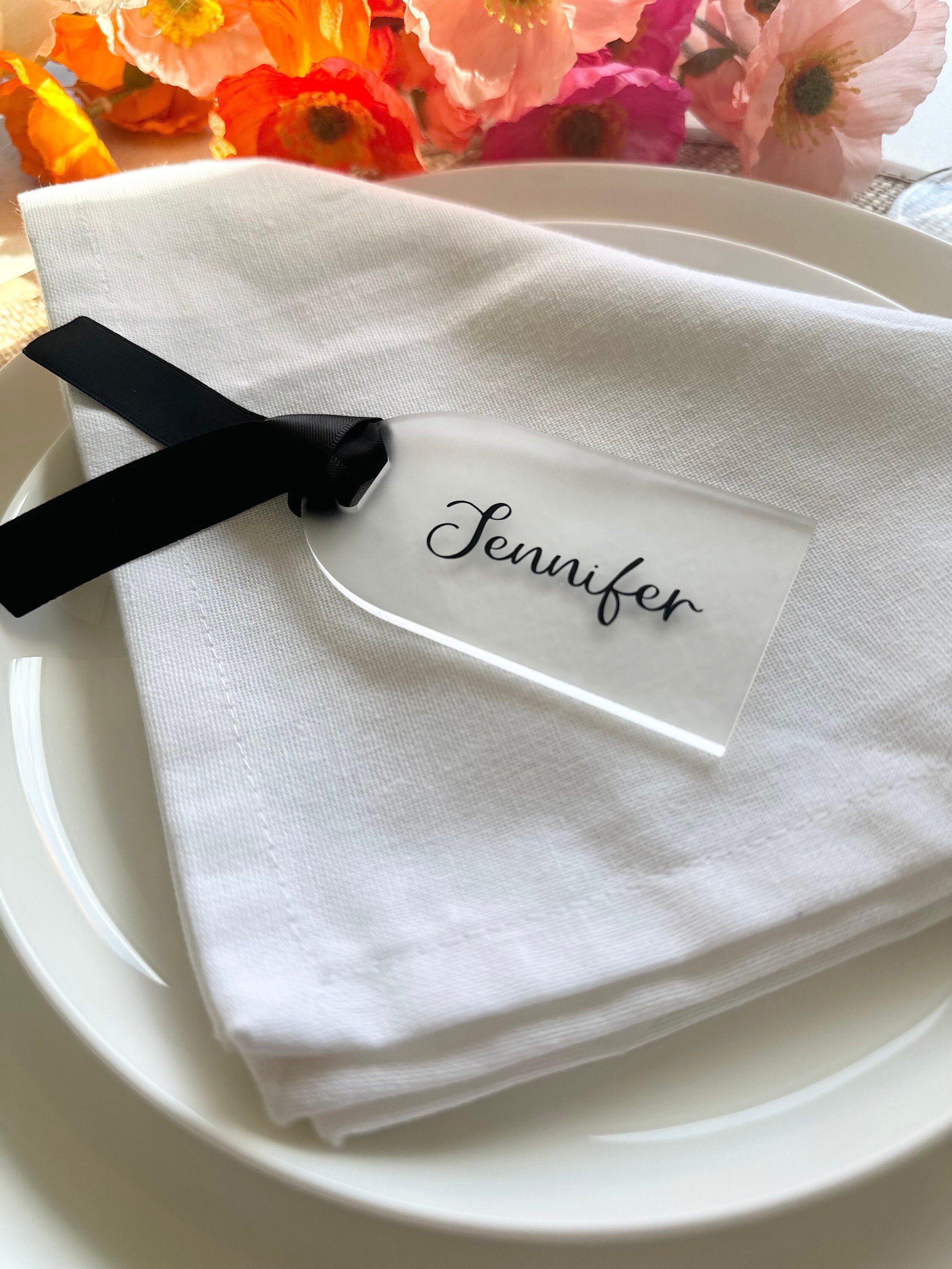 Acrylic Place Cards, Frosted Acrylic, Minimalistic Personalised ...