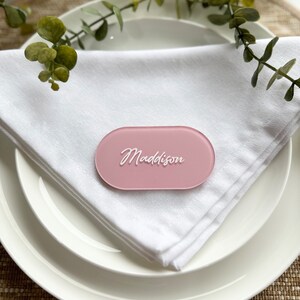 Acrylic Place Cards, Oval Name Card, Seating Arrangement, Custom Name ...