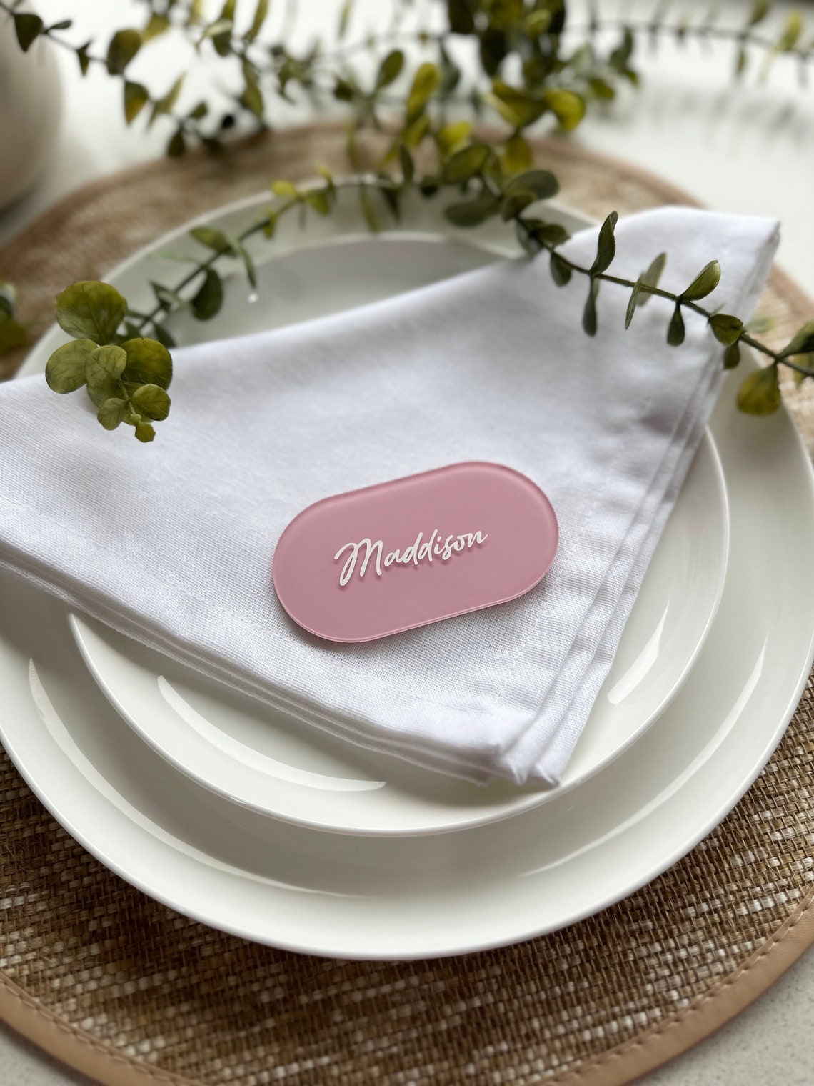 Acrylic Place Cards, Oval Name Card, Seating Arrangement, Custom Name ...