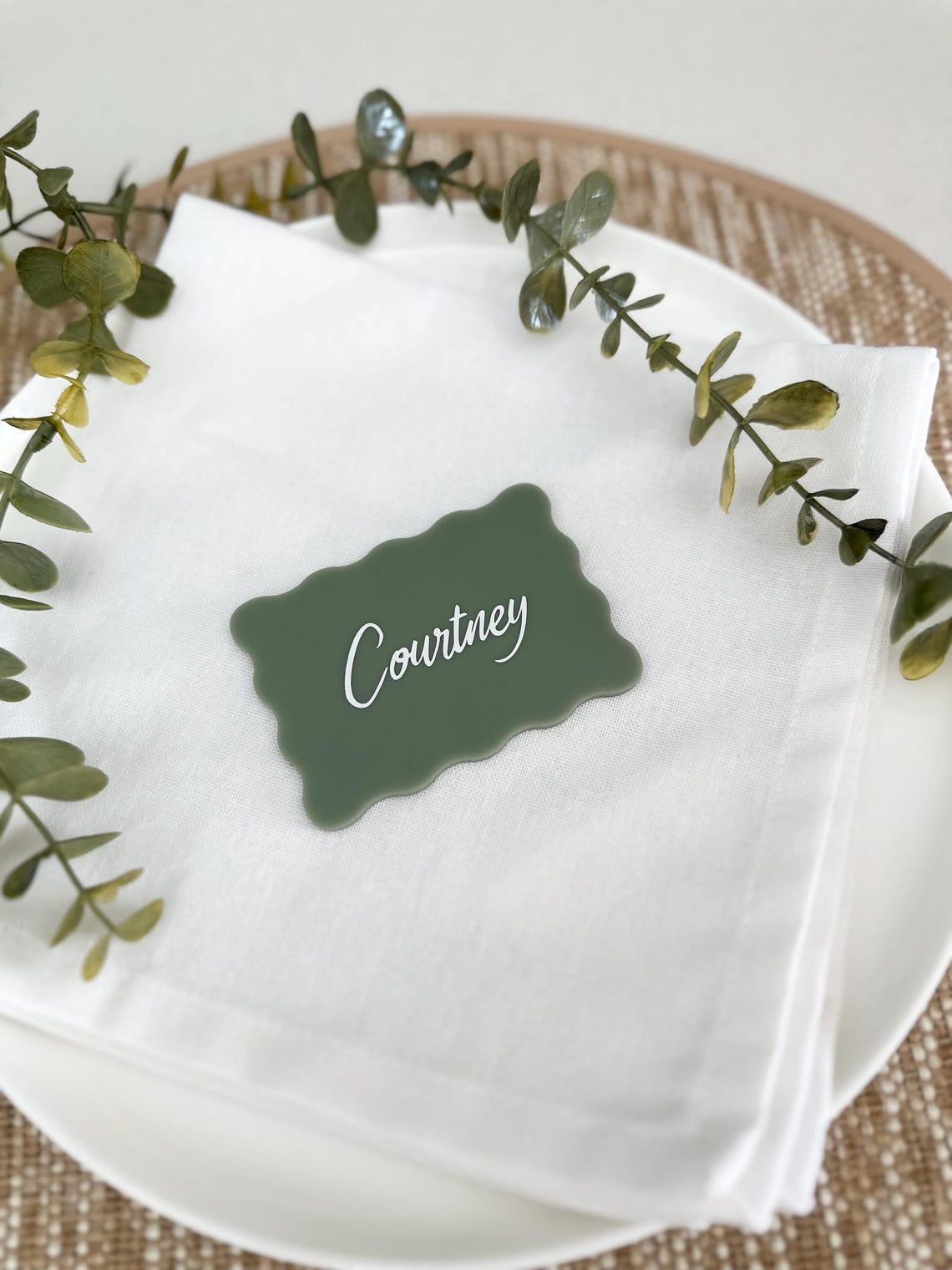 Wavy Acrylic Place Cards, Ripple Acrylic Name Card, Personalised Place ...