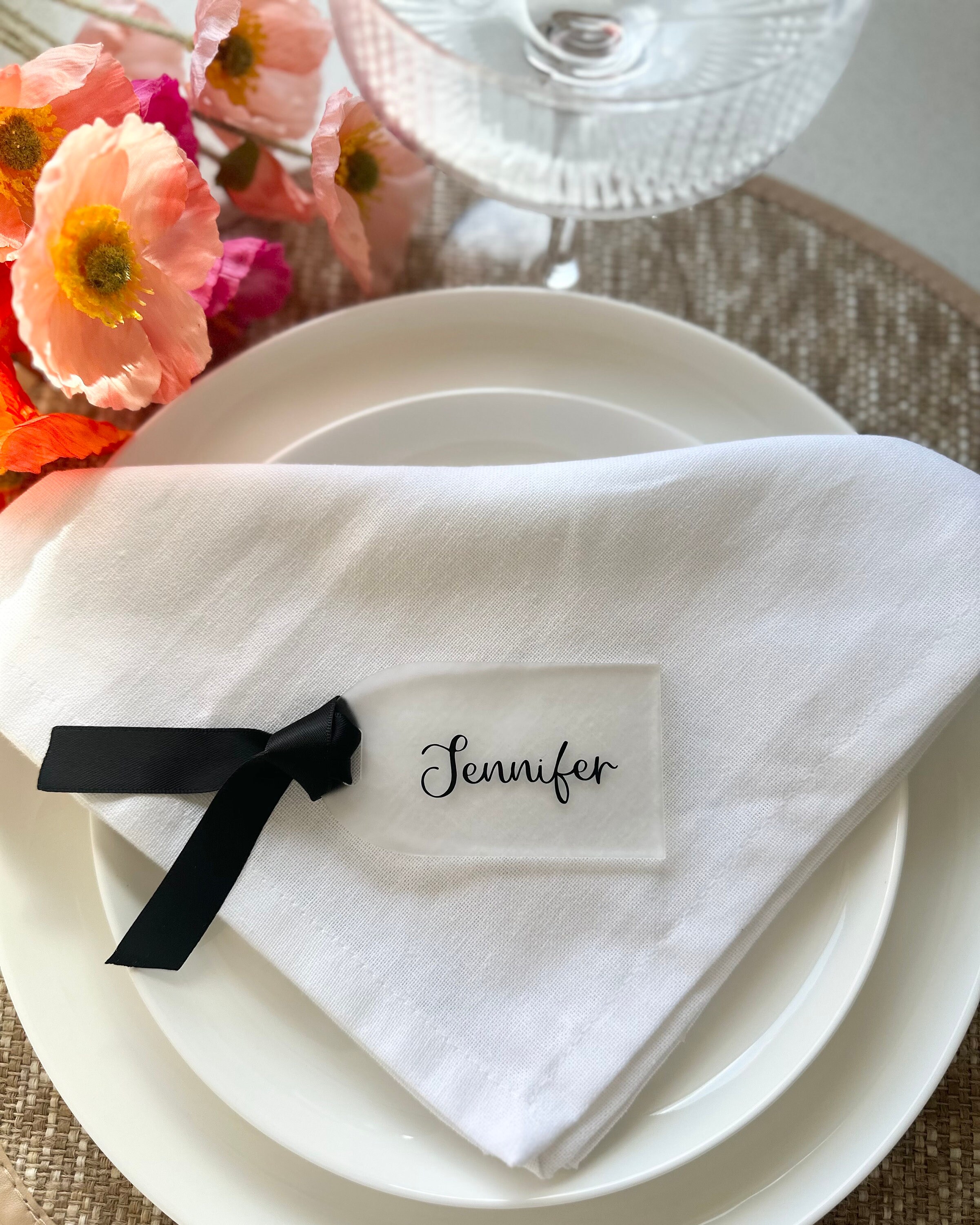 Acrylic Place Cards, Frosted Acrylic, Minimalistic Personalised ...