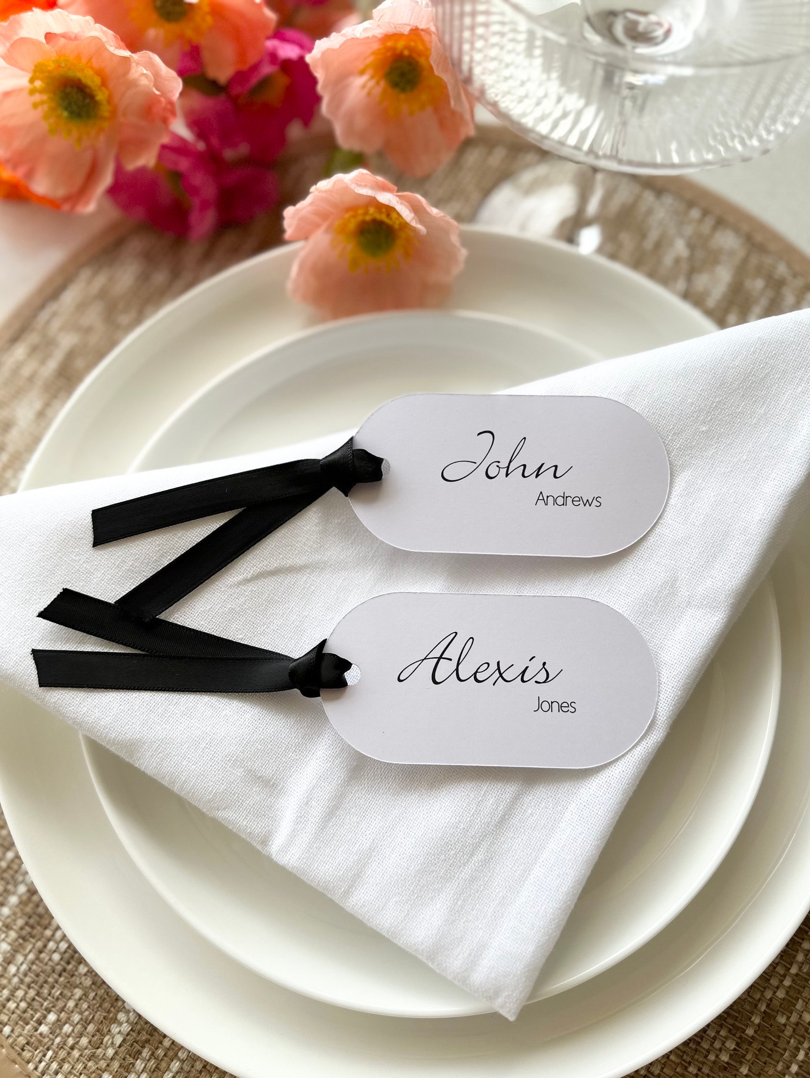 Wedding Place Cards, Minimalistic Place Cards, Name Cards, Table ...