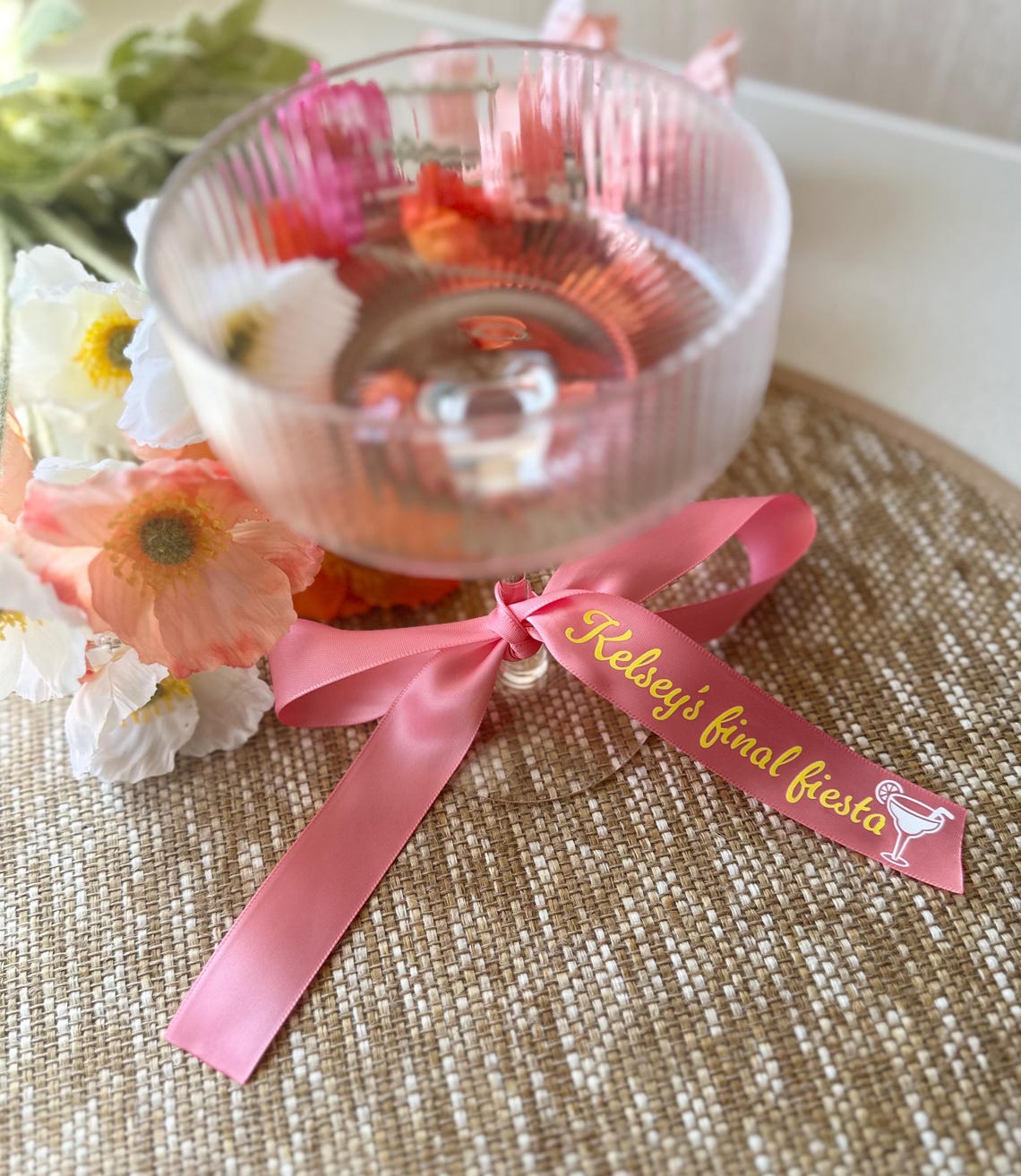 Final Fiesta, Cocktail Glass Bow, Hens Party,drink Tag, Personalised ...