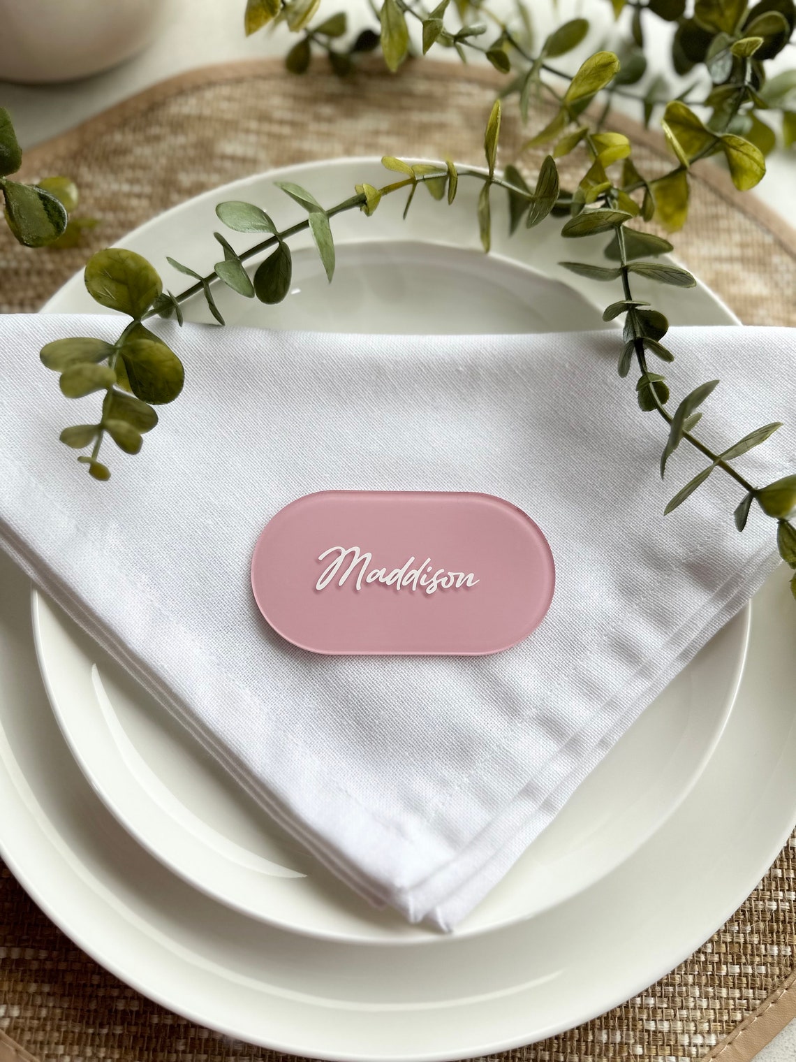Acrylic Place Cards, Oval Name Card, Seating Arrangement, Custom Name ...