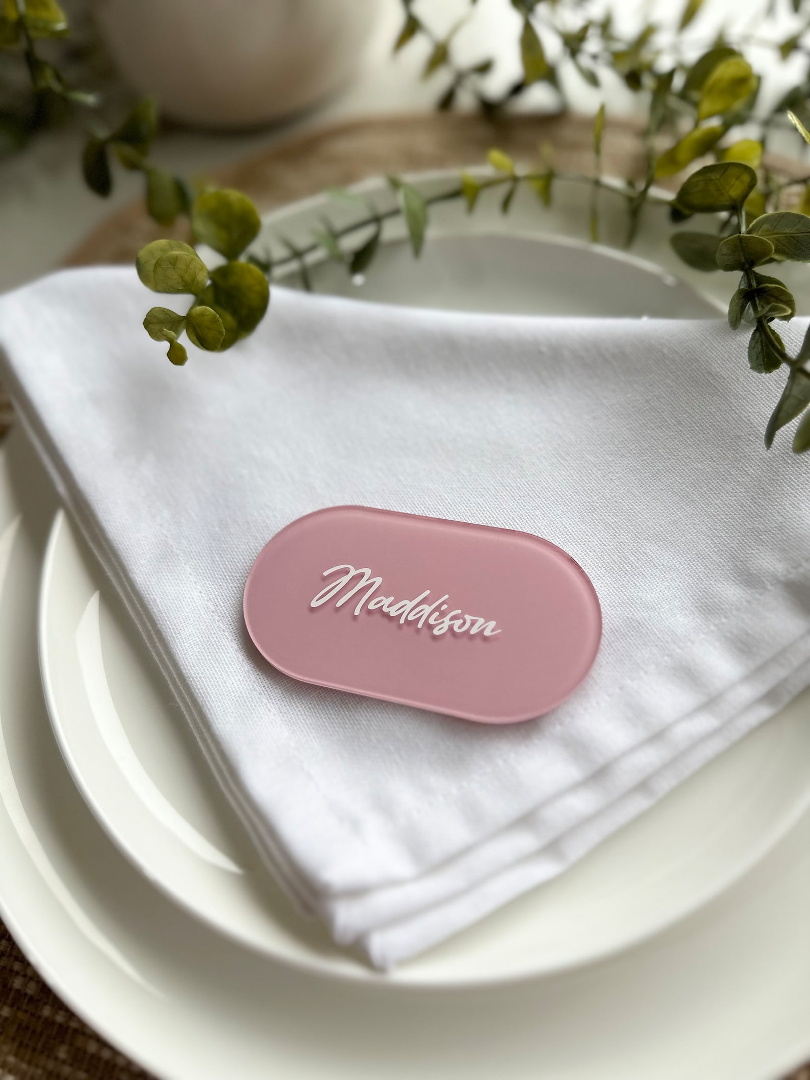 Acrylic Place Cards, Oval Name Card, Seating Arrangement, Custom Name ...