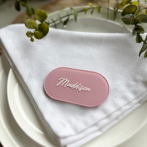 Acrylic Place Cards, Oval Name Card, Seating Arrangement, Custom Name ...
