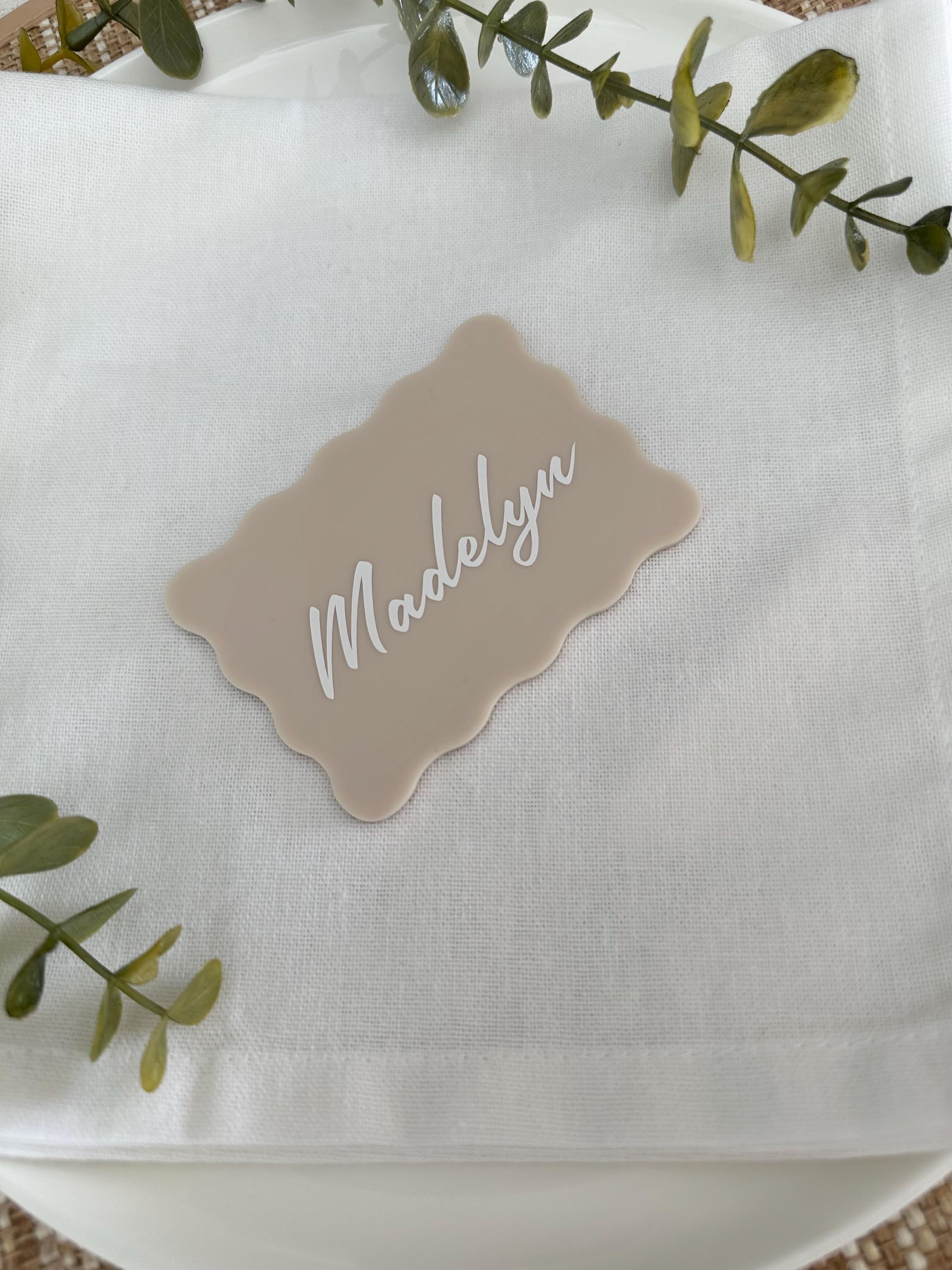 Wavy Acrylic Place Cards, Ripple Acrylic Name Card, Personalised Place ...