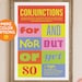 Conjunctions Classroom Educational Poster FANBOYS Poster for School ...