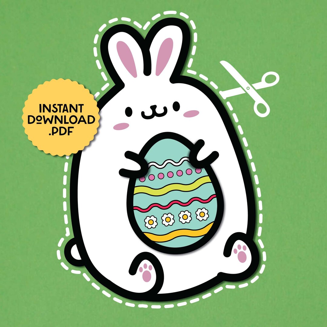 Easter Bunny Craft Template: Kids Coloring Activity (digital Download ...