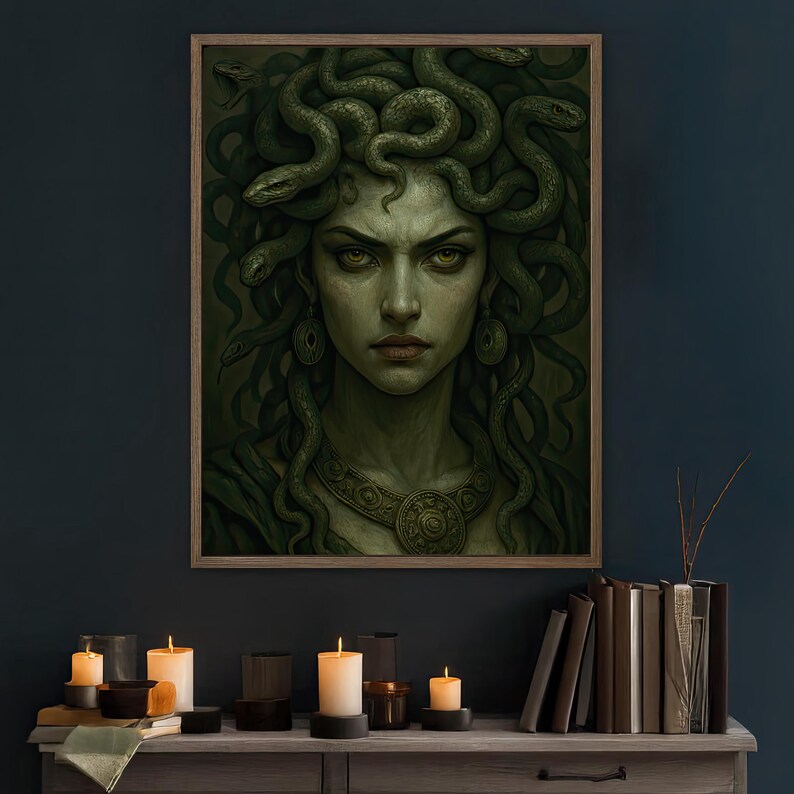 Medusa Premium Poster, Divine Feminine Home Decor, Greek Mythology Art ...