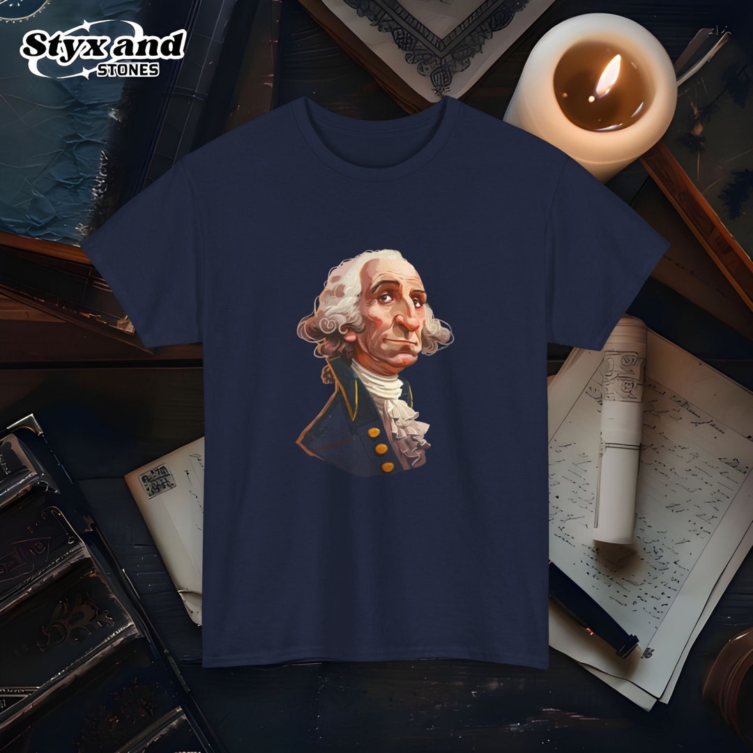 Cartoon George Washington Tee Fun Patriotic Design for History Buffs ...