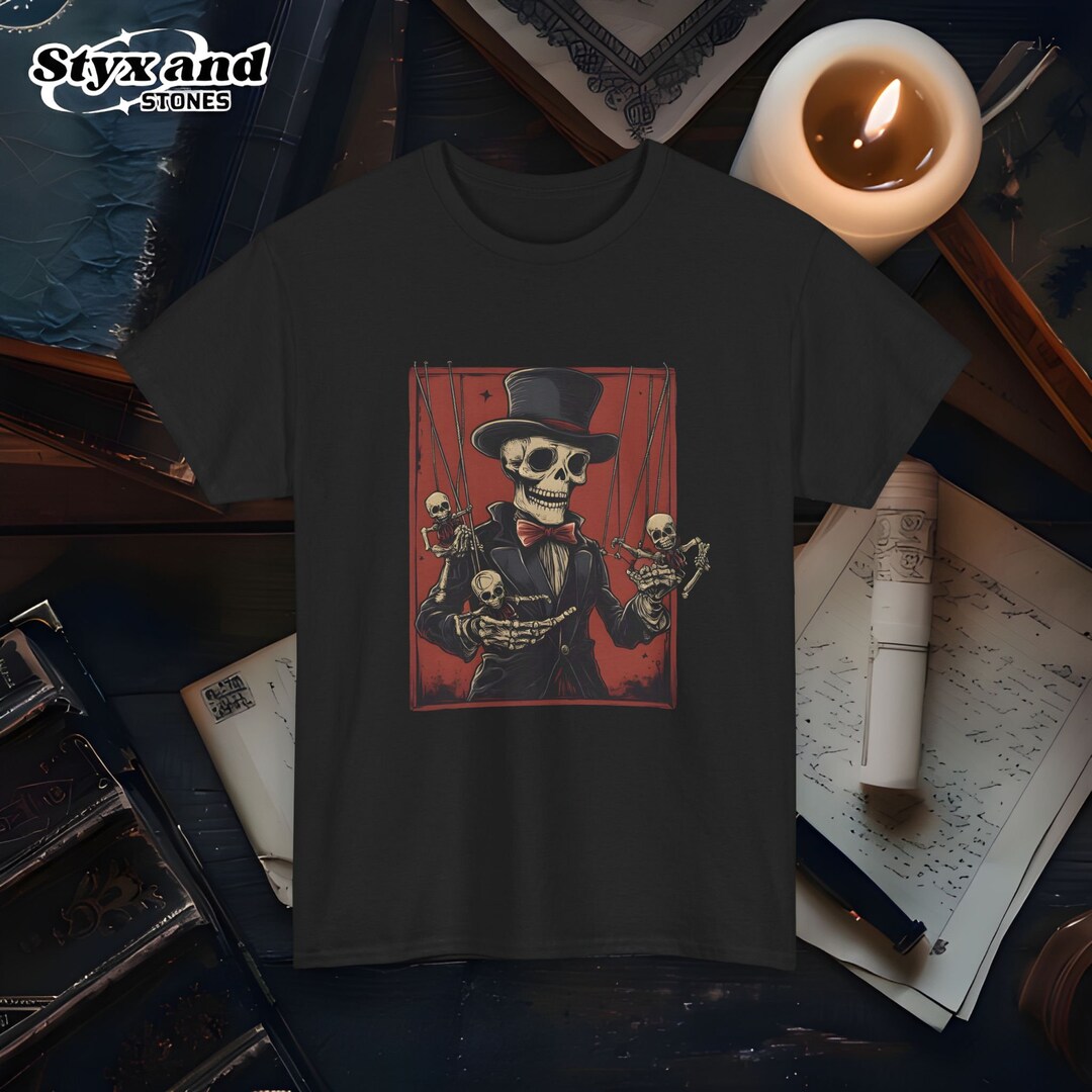 Puppet Master Skeleton Shirt Dark Gothic Marionette String Puppet Human ...