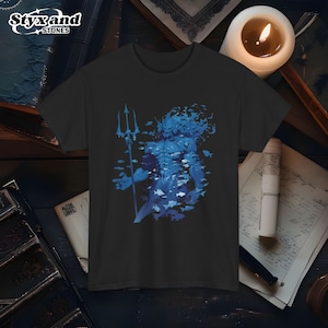 Poseidon God of the Sea T-shirt Greek Mythology Ocean Tee Trident ...