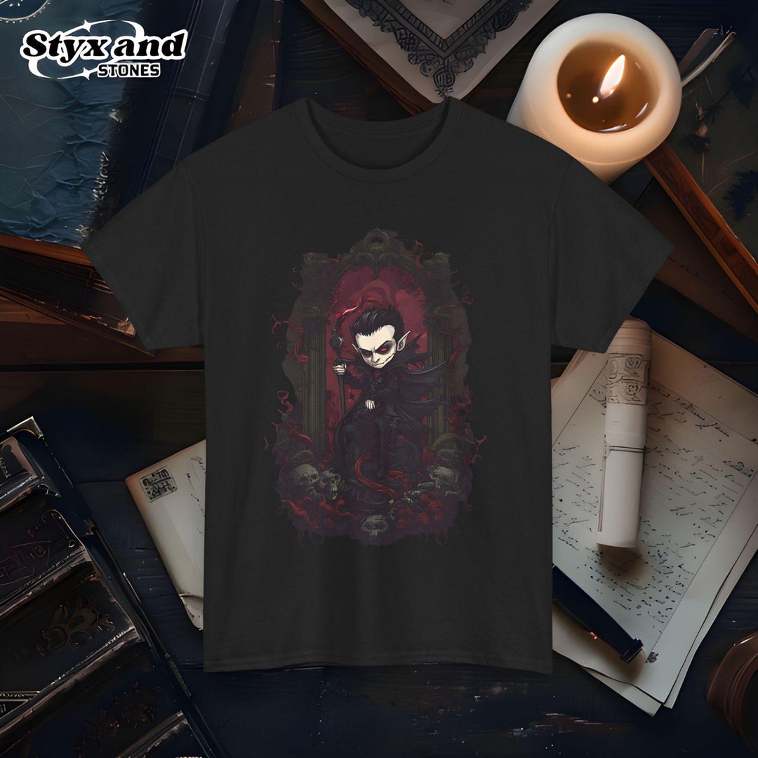 Vampire Shirt Gothic Vampire Halloween Tee Scary Emo Punk Count Dracula ...