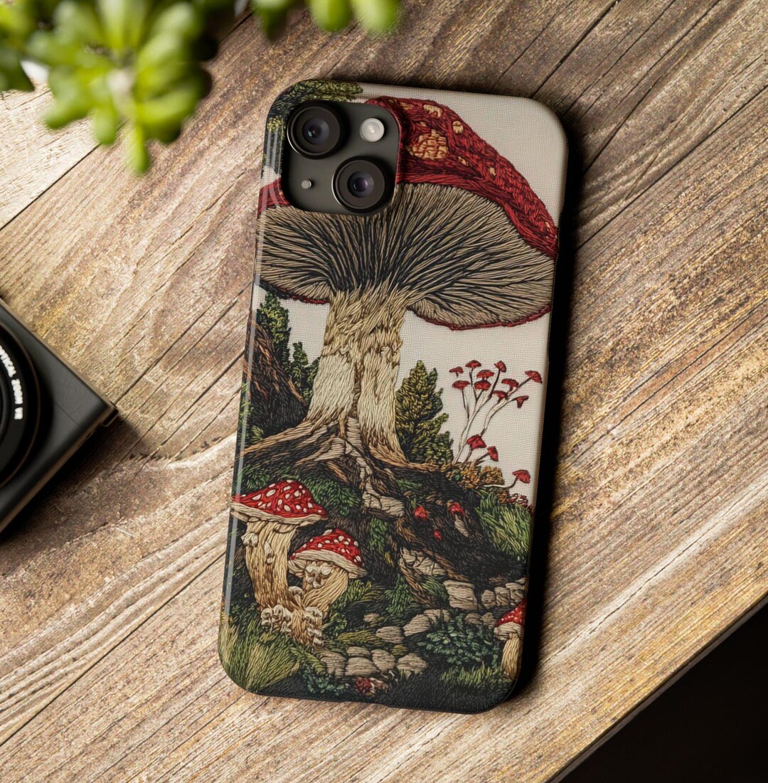 3D Mushroom Cottagecore Slim Phone Cases, Whimsical Cute Phone Covers ...