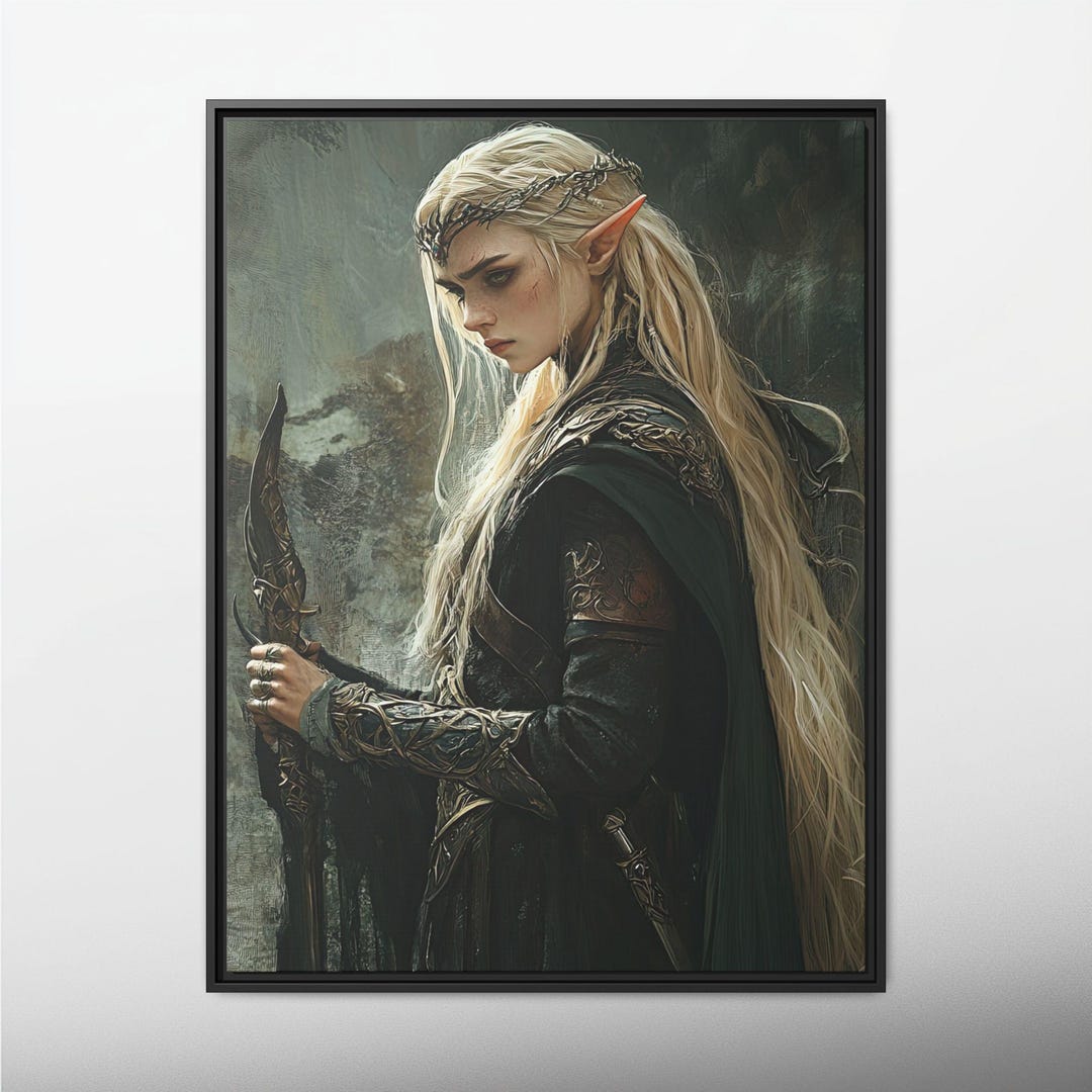 Elfin Goddess Framed Canvas, Art Nouveau Print, Whimsical Cottagecore ...