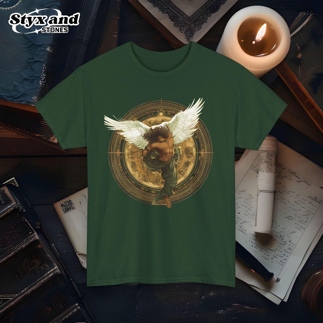 Icarus Greek Mythology Boy With Wings T-shirt Mythical Daedalus Fall of ...