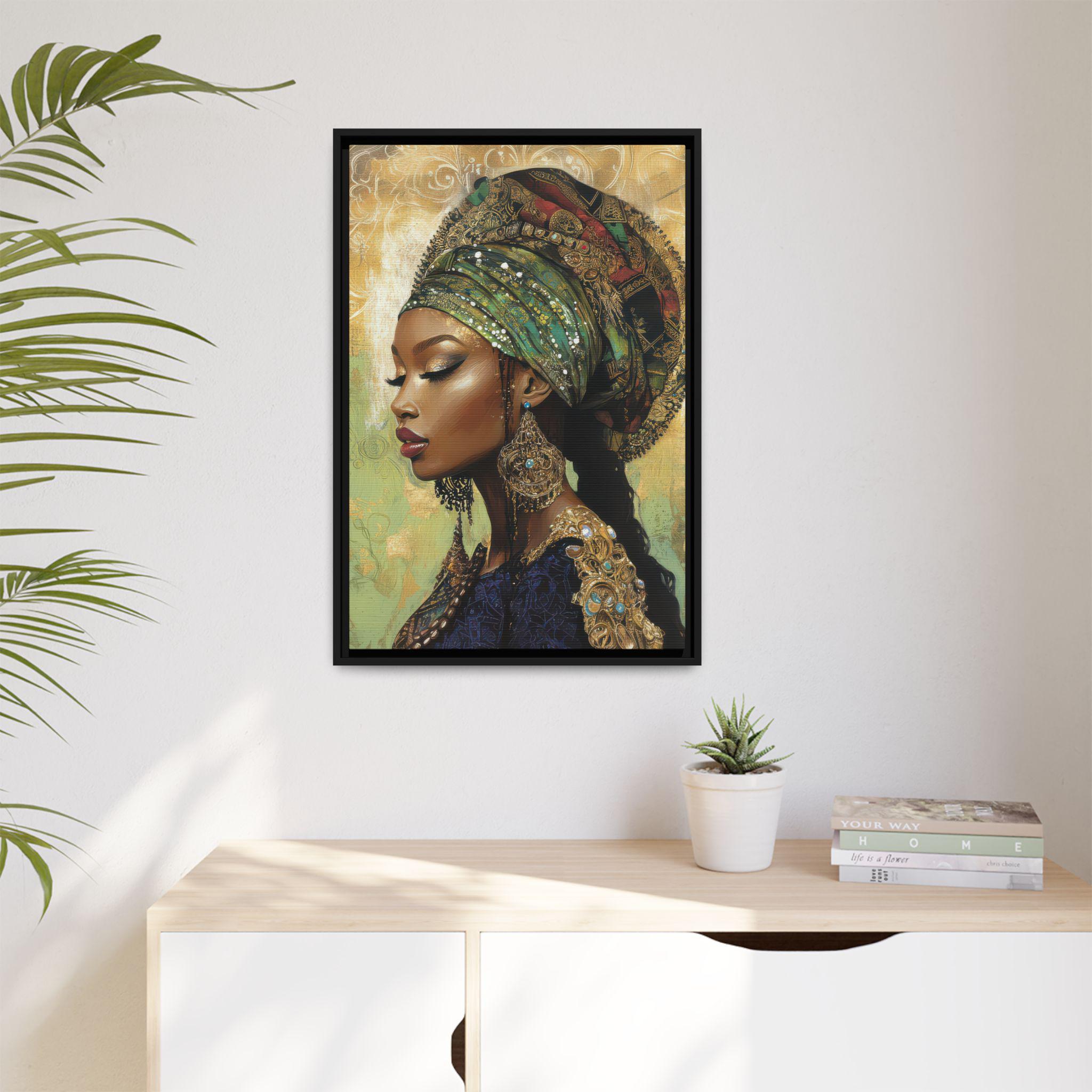 African Goddess Framed Canvas, Queen of Wealth and Feminine Power, the ...