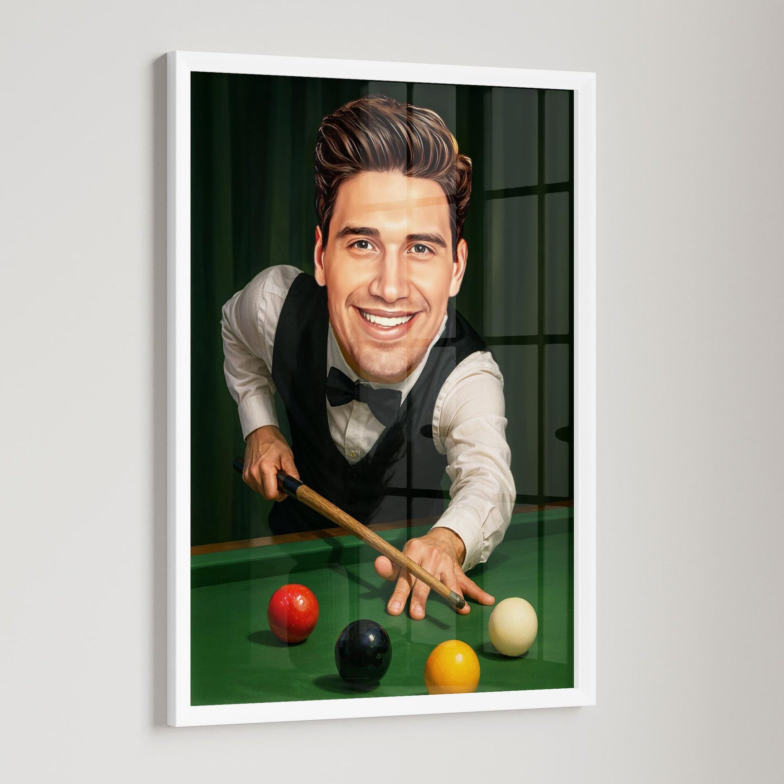 Custom Snooker Player Caricature: Funny Pool Portrait (digital Download ...