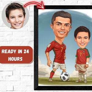 Cristiano Ronaldo Custom Gift, Football Portrait, Personalized Son Gift ...