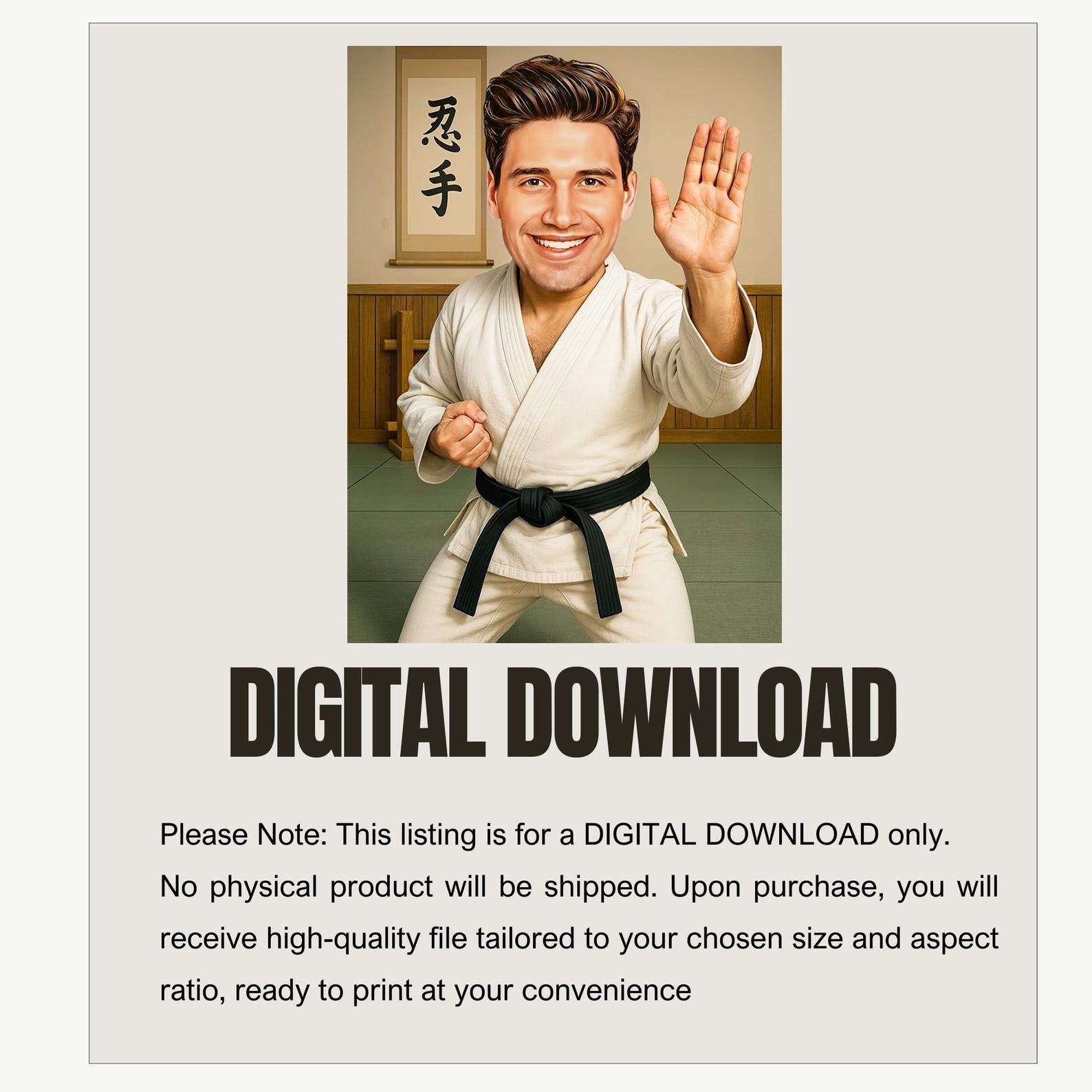 Custom Karate Caricature: Funny Martial Arts Dojo Portrait (digital ...