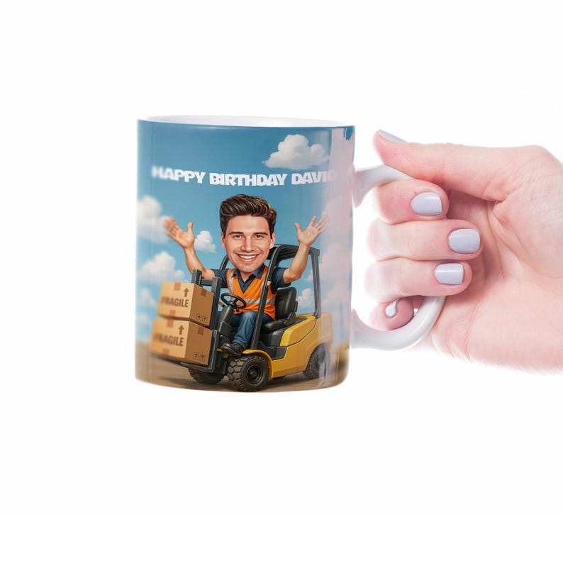 Custom Forklift Driver Caricature: Funny Warehouse Gift (digital ...