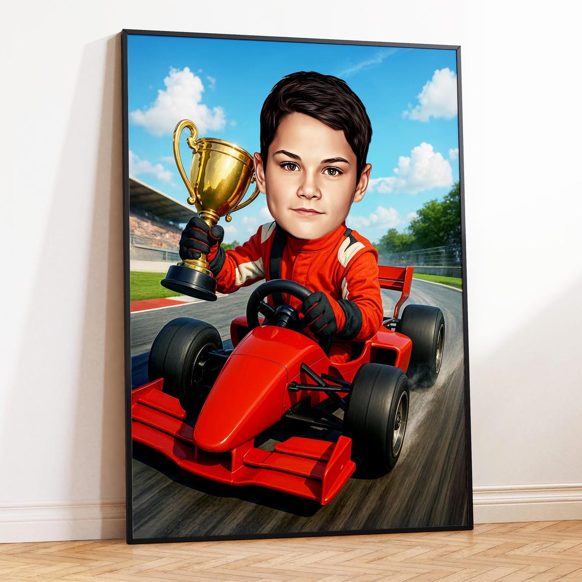 Custom Formula 1 Cartoon Portrait: Racing Car Caricature (digital ...