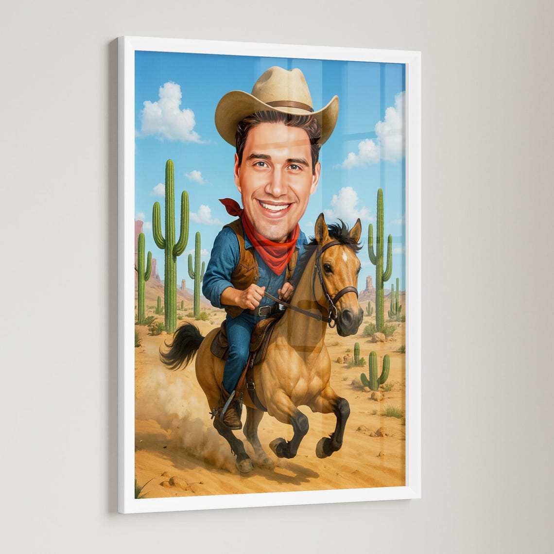 Custom Cowboy Caricature: Funny Western Portrait Gift (digital Download ...