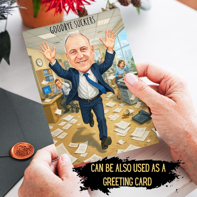 Funny Retirement Caricature Gift: Custom Goodbye Office Art (digital ...
