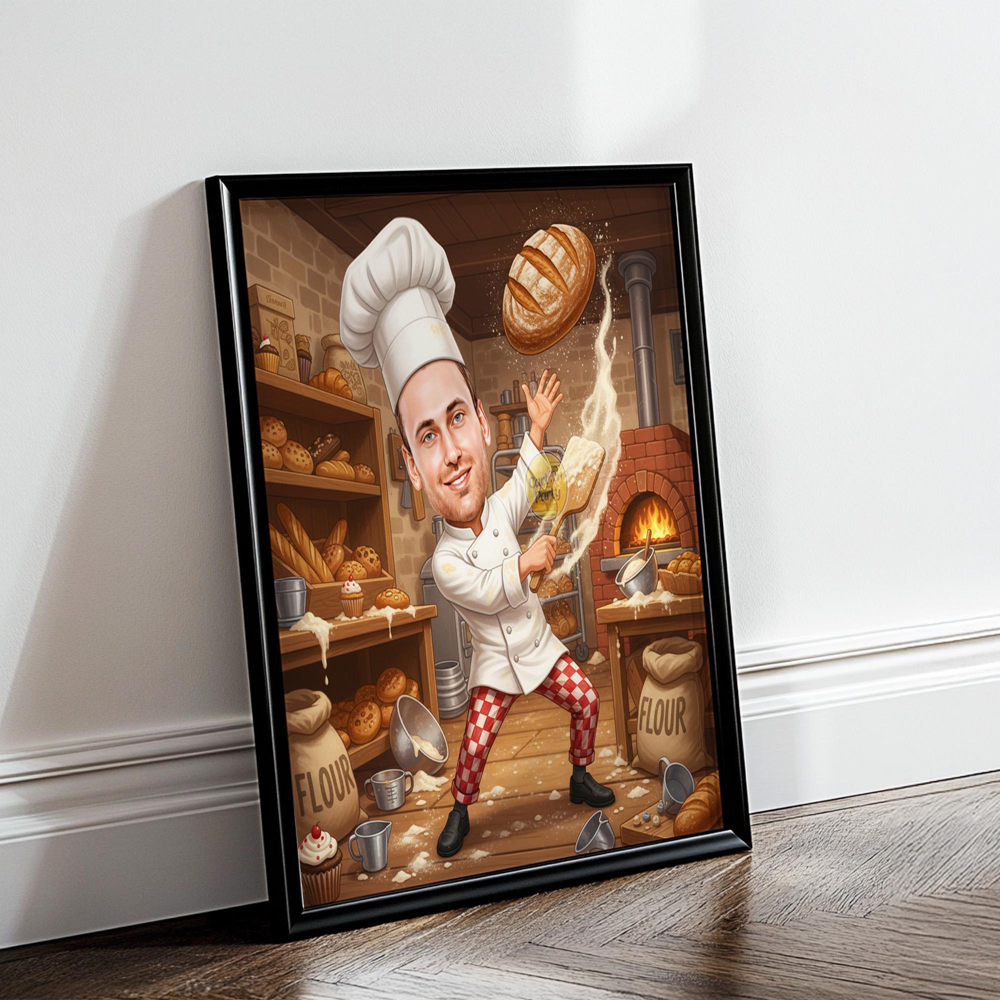 Custom Baker Caricature | Baker Portrait | Gift for Baker | Funny Baker ...