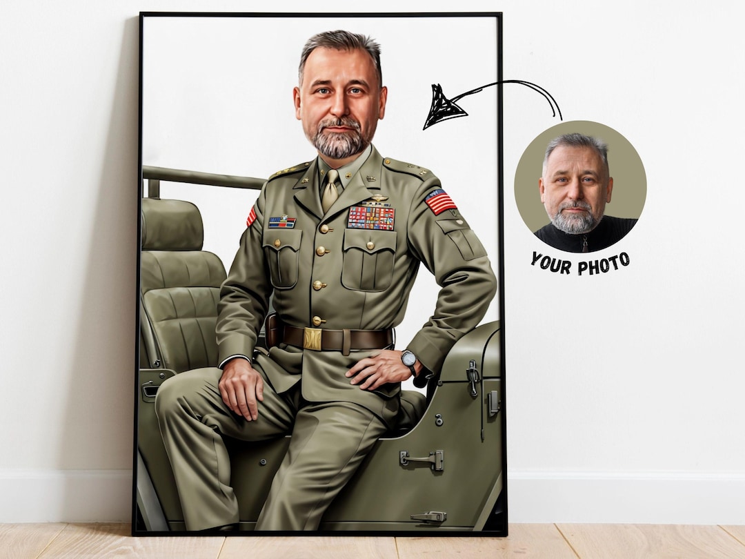 Custom Army Portrait - Personalized General Caricature - Gift for ...